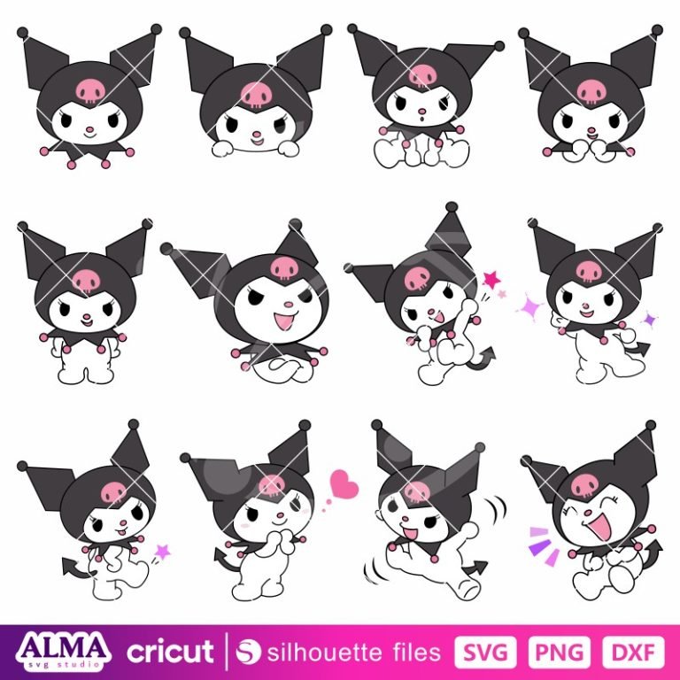 Kuromi Bundle Svg, Hello Kitty Svg, Sanrio Svg, PNG, SVG Cut File ...