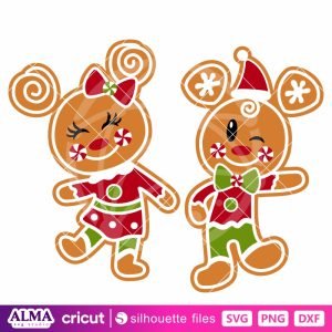 Mickey And Minnie Mouse Gingerbread Svg, Christmas Svg, Disney ...