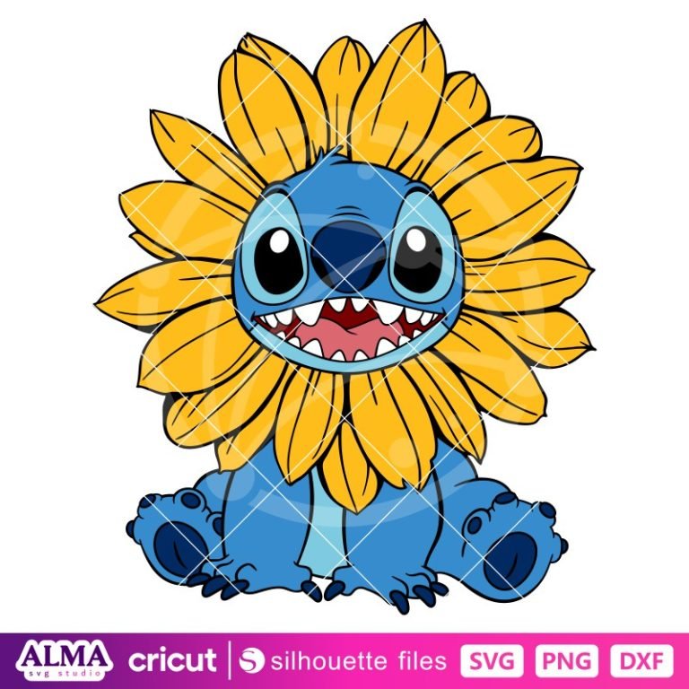 Stitch Sunflower Svg, Summer Svg, Disney Svg, PNG, SVG Cut File – Alma SVG