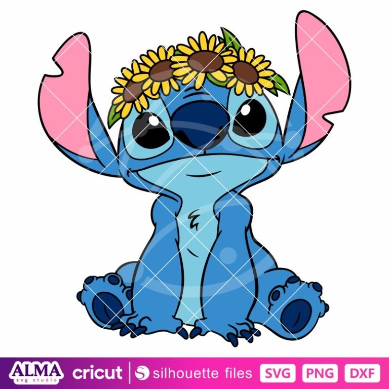Sunflower Stitch Svg, Summer Svg, Lilo & Stitch Svg, Disney Svg, PNG ...