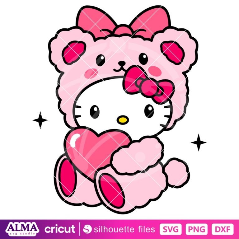 Teddy Bear Hello Kitty Svg, Sanrio Svg, Hello Kitty Svg, Kawaii Svg ...