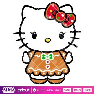 Gingerbread Hello Kitty Svg, Christmas Svg, Sanrio Christmas Svg ...