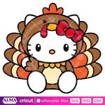 Hello Kitty Fall Turkey Svg, Sanrio Svg, Thanksgiving Svg, Kawaii Svg ...