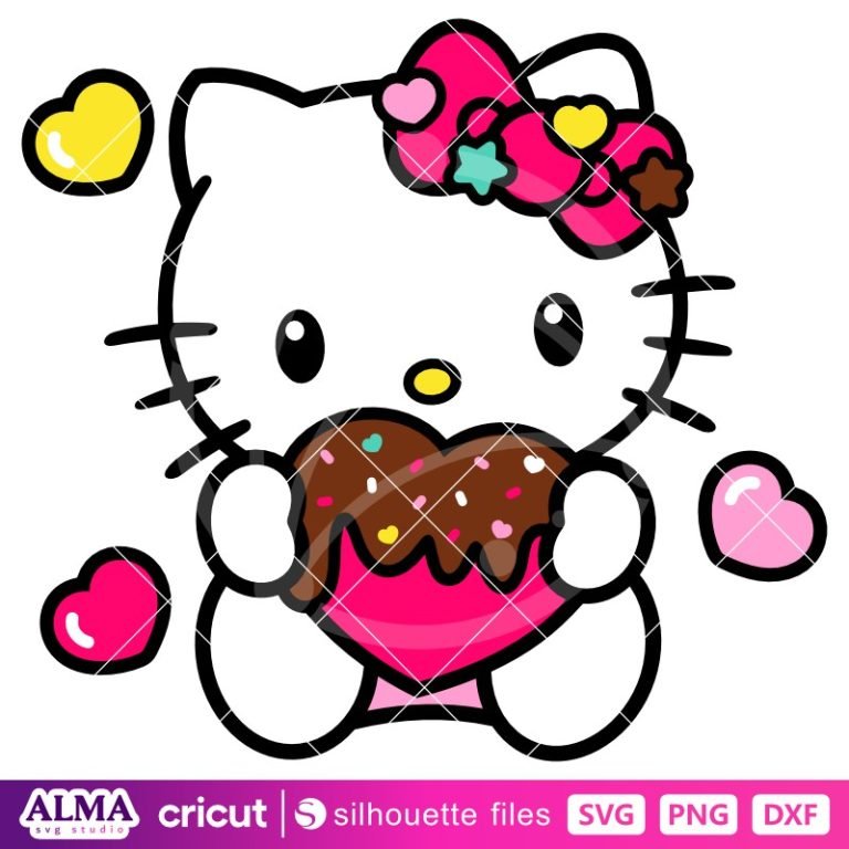 Hello Kitty Chocolate Heart Svg, Valentine’s Day Svg, Sanrio Valentine ...