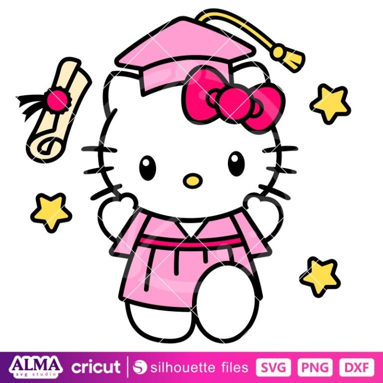 Graduation Hello Kitty Svg, Senior Svg, Sanrio Svg, Kawaii Svg, PNG ...